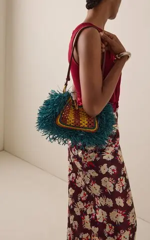 Rabanne Sac A Main Fringed Raffia Bag