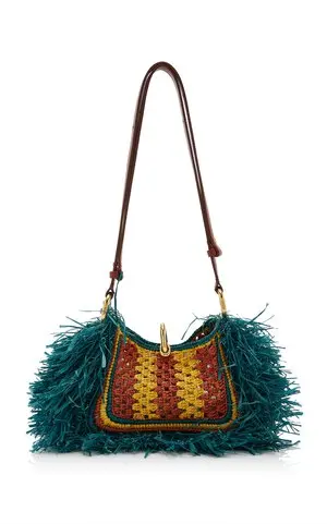 Rabanne Fringed Raffia Shoulder Bag - Multi