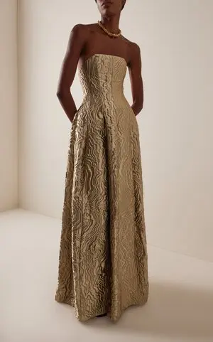 Simkhai Celeste Pleated Organza Gown