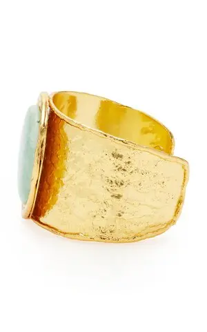 Sylvia Toledano Sphere Golden Brass Amazonite Cuff