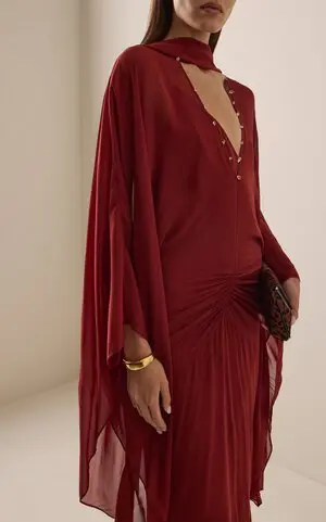 DE LA VALI Florencia Chiffon Maxi Dress