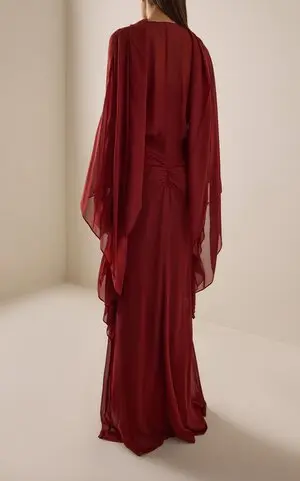 DE LA VALI Florencia Chiffon Maxi Dress