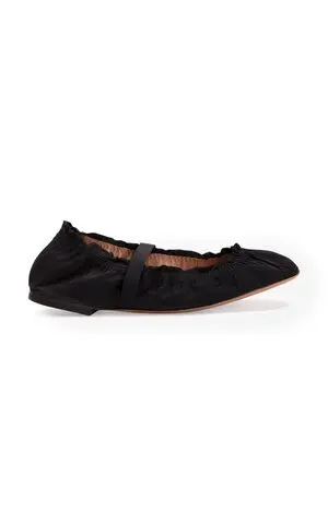 ODISSI Flora Nylon Ballerina Flats Black