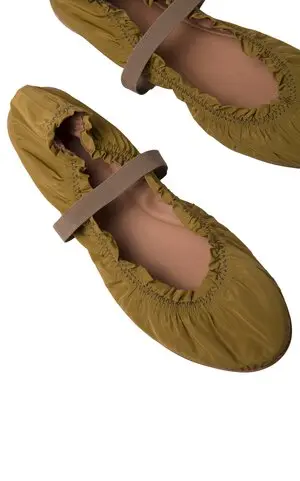 ODISSI Flora Nylon Ballerina Flats - Yellow