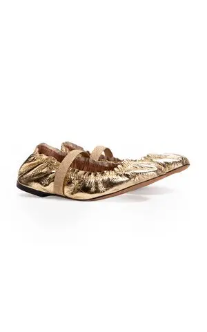 ODISSI Flora Metallic Leather Ballerina Flats