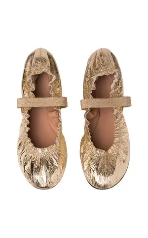 ODISSI Flora Metallic Leather Ballerina Flats