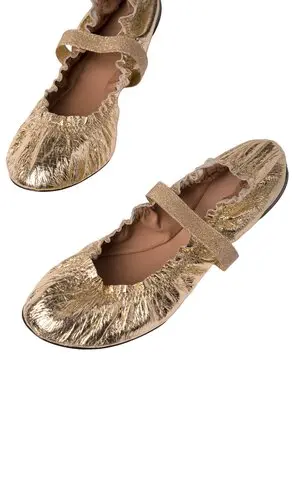 ODISSI Flora Metallic Leather Ballerina Flats