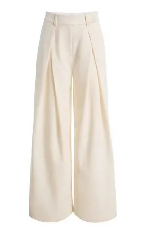 FAVORITE DAUGHTER Pleats For Days Crepe Wide-leg Pants