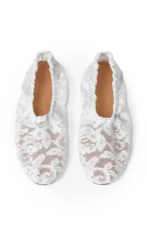 ODISSI Aicha Lace Ballerina Flats - White