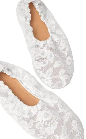 ODISSI Aicha Lace Ballerina Flats - White