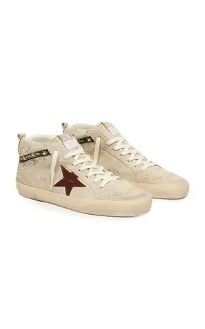 GOLDEN GOOSE Mid Star Embellished Suede Sneakers