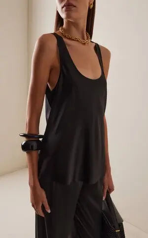 FAVORITE DAUGHTER The Clean Cut Silk-blend Tank Top