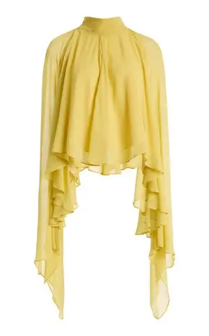 DE LA VALI Mia Chiffon Top - Green