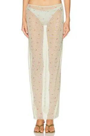 DOLLA Mesh Jersey Maxi Skirt - Fog