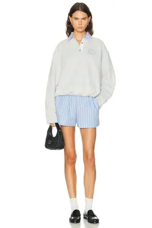 Acne Studios Folio Polo Sweatshirt - Light Blue & Grey