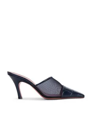 Amina Muaddi Jamie 80 Mesh Mule - Navy