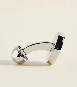 BABETTE WASSERMAN LONDON Rhodium-plated Jade Circle Cufflinks