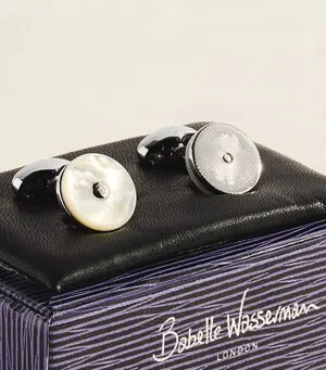 BABETTE WASSERMAN LONDON Rhodium-plated Tiger’s Eye Tourbillon Cufflinks