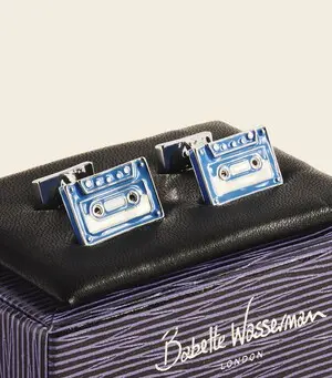BABETTE WASSERMAN LONDON Rhodium-plated Cassette Tape Cufflinks