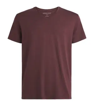 Derek Rose Basel V-neck Lounge T-shirt - Brown