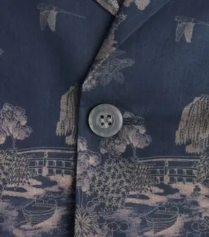 Derek Rose Cotton Ledbury Pyjama Set - Navy