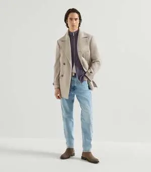 Brunello Cucinelli Cashmere High-neck Zip-up Cardigan - Purple