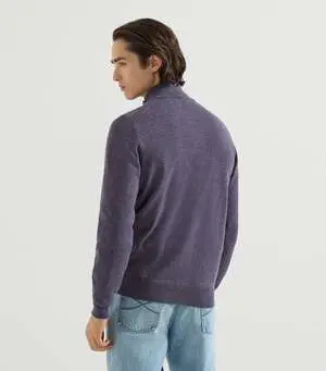 Brunello Cucinelli Cashmere High-neck Zip-up Cardigan - Purple