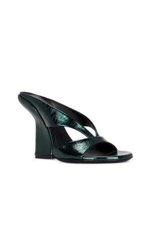 Dries Van Noten Rounded Toe Slide Mule - Forest