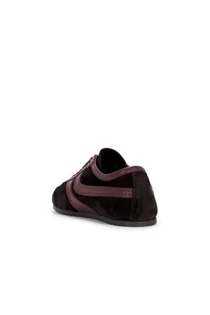 Dries Van Noten Suede And Leather Trim Sneakers - Black