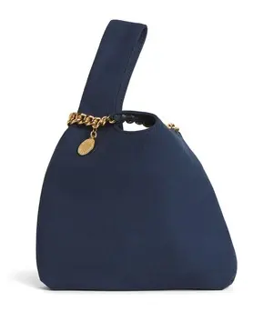 Stella McCartney Faux Suede Falabella Wristlet Clutch Bag - Navy