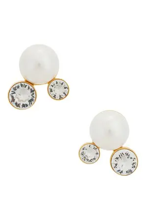 Dries Van Noten Handmade Pearl And Crystal Earrings - Gold