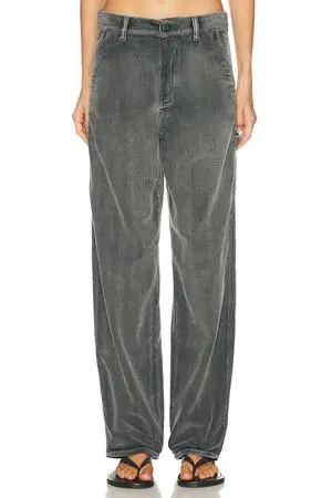 Miu Miu Velluto Old Pant In Grey