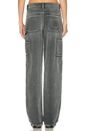 Miu Miu Velluto Old Pant In Grey