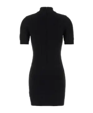 Michael Kors Logo Jacquard Knit Mock Neck Dress