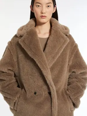 Max Mara Faux Fur Double-breasted Coat