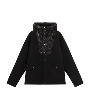Stone Island Anti-drop Hooded Panama Jacket - Black