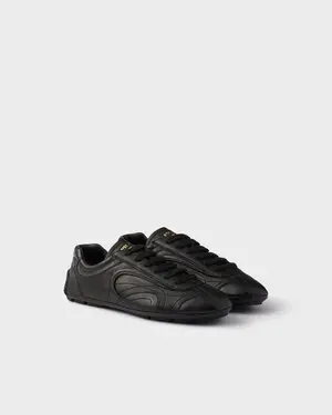 Prada Montecarlo Re-edition 2005 Antiqued Nappa Leather Sneakers - Black