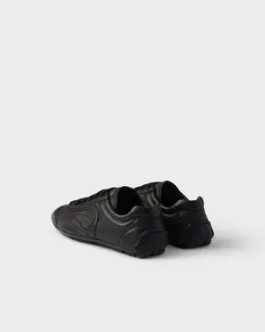 Prada Montecarlo Re-edition 2005 Antiqued Nappa Leather Sneakers - Black