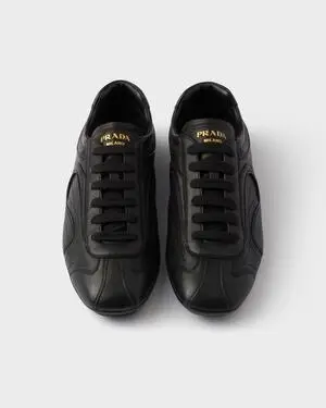 Prada Montecarlo Re-edition 2005 Antiqued Nappa Leather Sneakers - Black