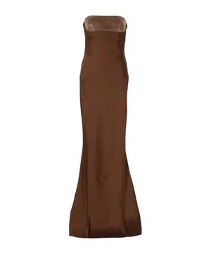 Retrofete Embellished Strapless Dress - Brown