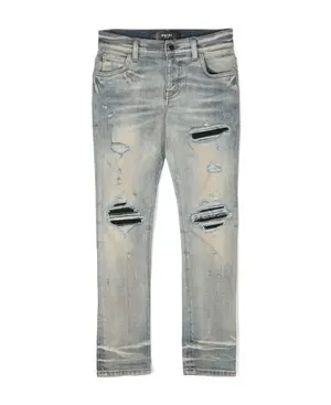 Amiri Distressed Straight-leg Jeans - Blue