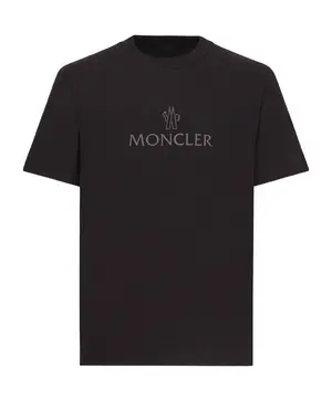 Moncler Logo Printed Crewneck T-shirt - Black