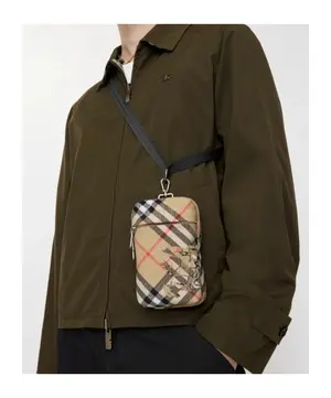 Burberry Check Phone Bag With Appliqu