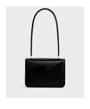 Celine Teen Garance Bag In Vichy Printed Patent Calfskin - Black/white