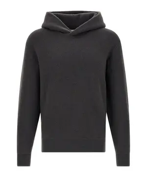 LEMAIRE Hooded Knitted Jumper - Stone