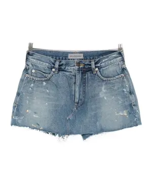 Balenciaga Belt-loop Denim Shorts