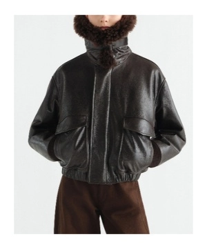 LEMAIRE Blouson In Shiny Leather