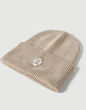 Brunello Cucinelli Logo Patch Ribbed Beanie
