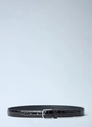TOTEME Crocodile-embossed Leather Belt