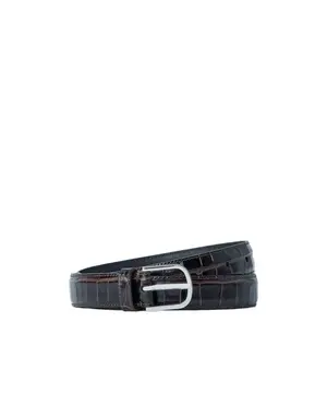 TOTEME Crocodile-embossed Leather Belt - No